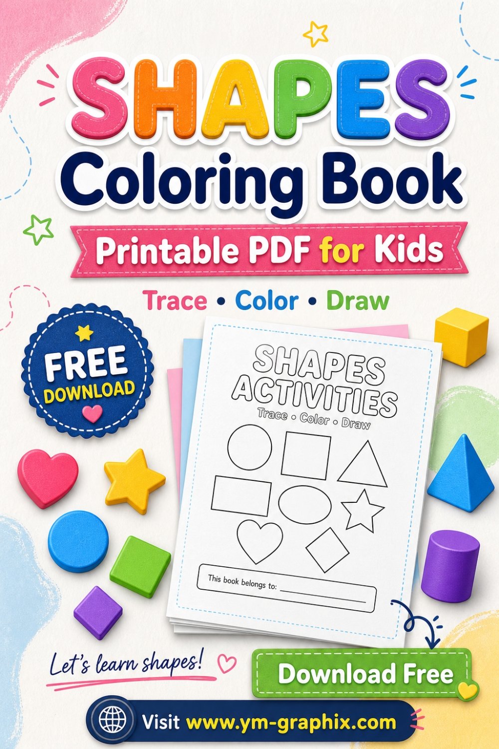 Free Shapes Coloring Book PDF for Kids - Download for Free